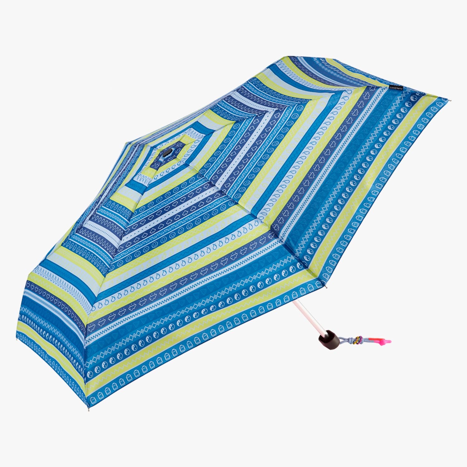 Women's Mini folding umbrella blue Bisetti Pixel | CLIMA