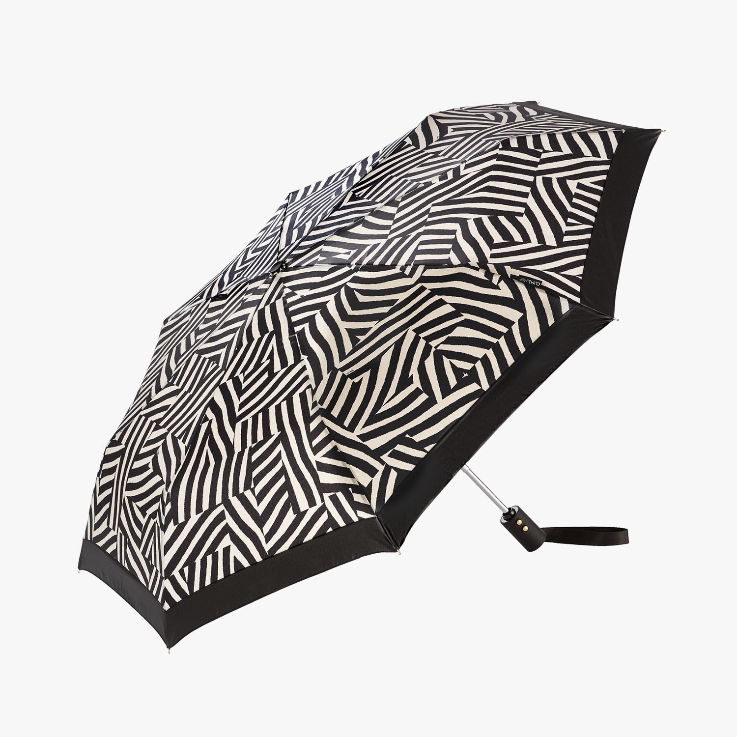 Paraguas plegable para mujer negro y zebra M&P Zebra | CLIMA